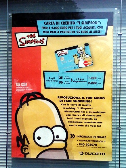 "The card fer yer Doh!" Italian bank chooses unlikely spokesperson ...